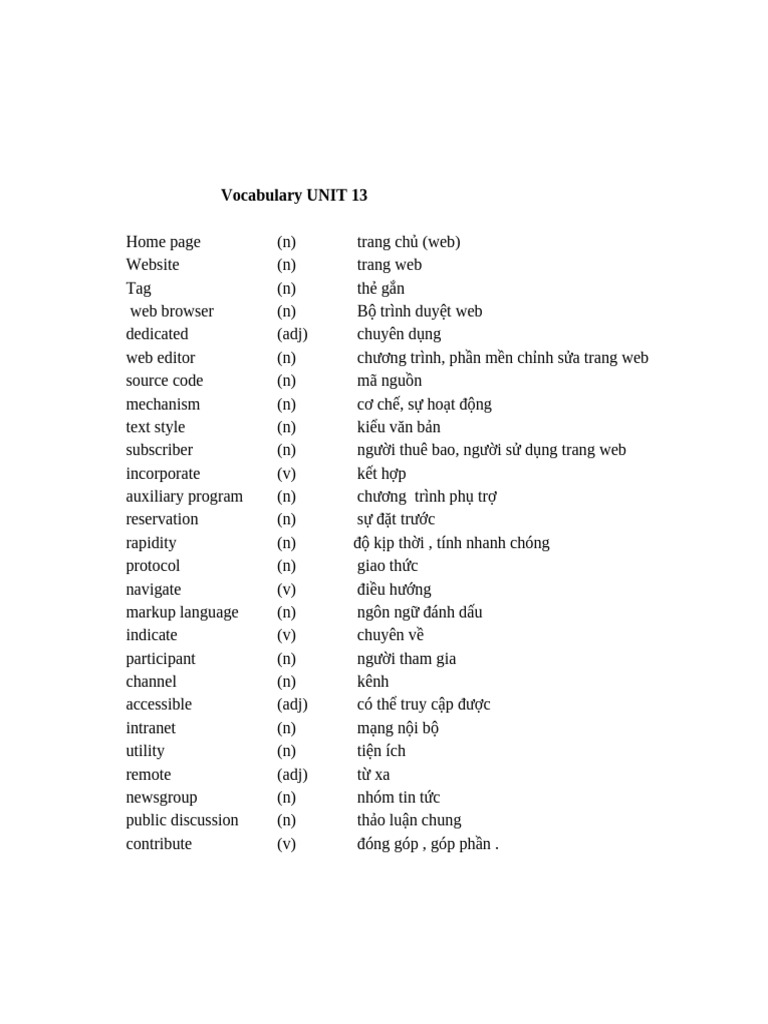 Vocabulary Unit 13 + Unit 14 | PDF