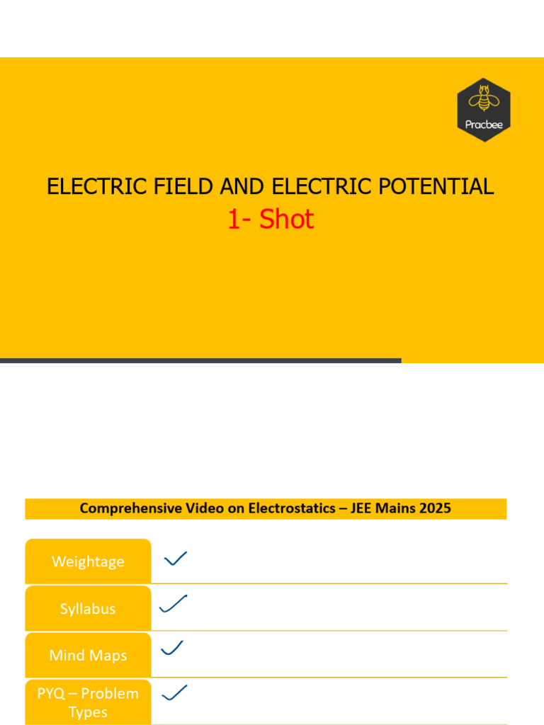 Electrostatics One Shot | PDF | Electric Field | Electricity