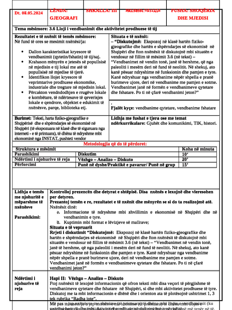 Ditari KL 6. Java 5, Periudha 3 | PDF