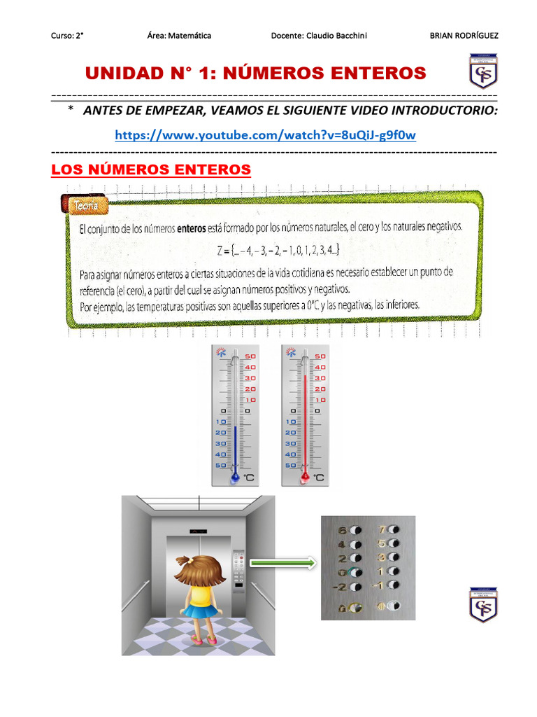 Introducción a Números Enteros en Matemáticas | PDF | Exponenciación ...