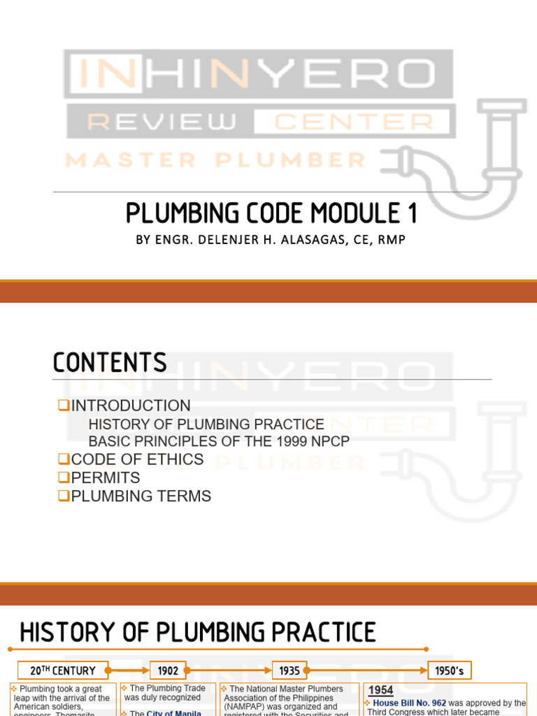 Plumbing Code Module 1 Ph | PDF | Plumbing | Sewage