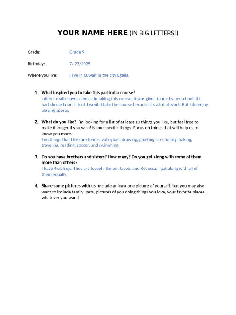 1 2+Getting+to+Know+You | PDF