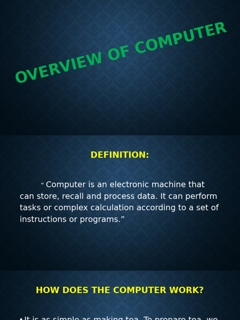 Overview of Computer | PDF | Computer Data Storage | Input/Output