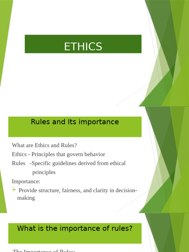ETHICS Lesson 1 | PDF
