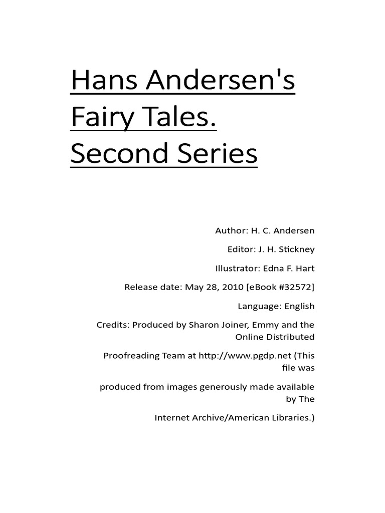Andersen's Fairy Tales: Second Series | PDF