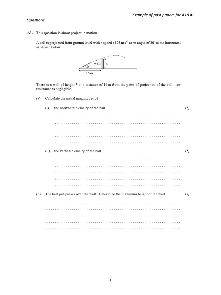 (Updated) A1&A2 Past Papers and Markschemes | PDF | Force | Momentum