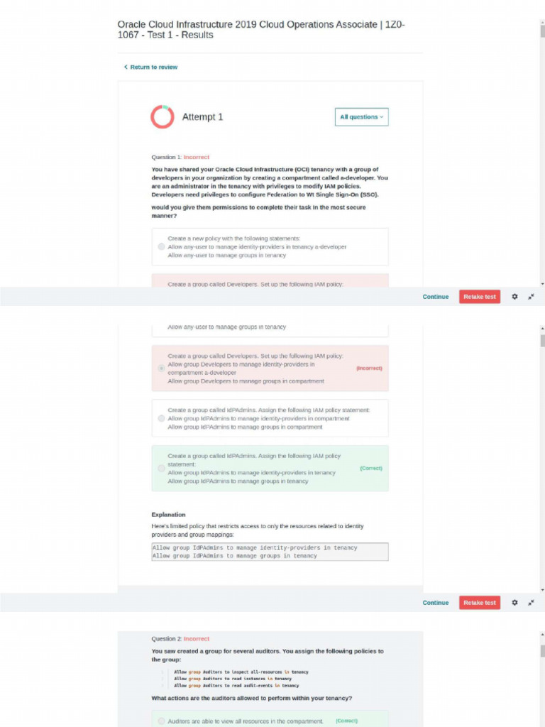 Oracle Cloud Infrastructure 2019 Cloud Operations Associate | PDF ...