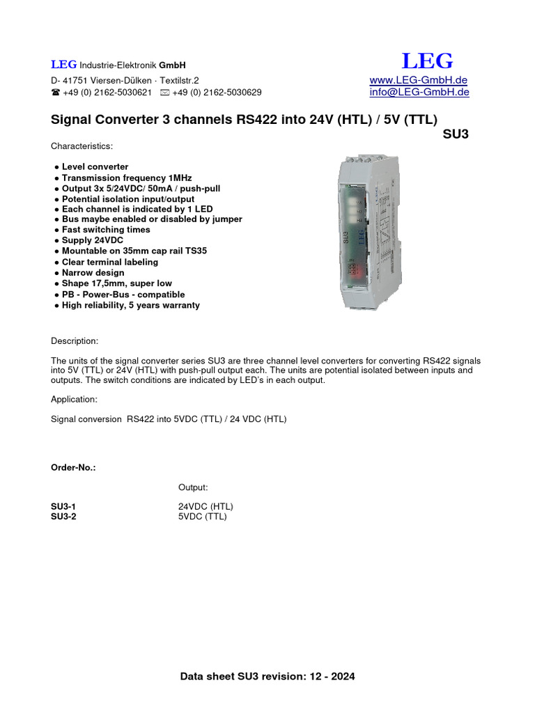 SU3-en | PDF | Electrical Components | Manufactured Goods