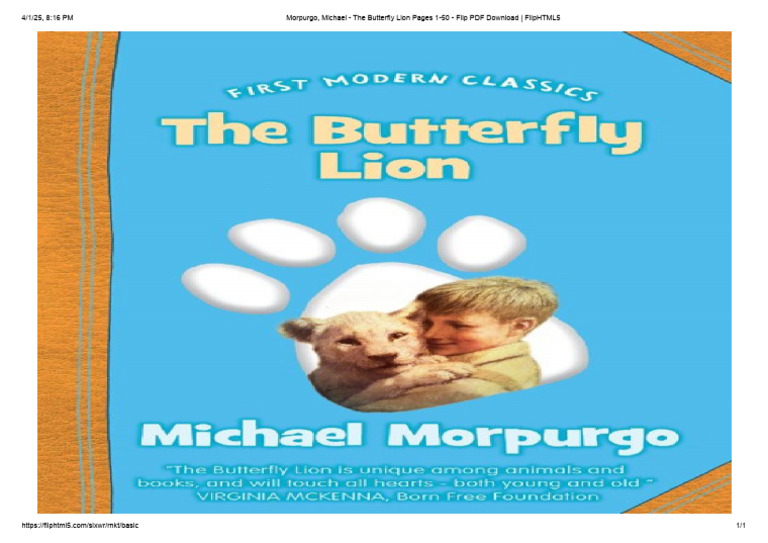 Morpurgo, Michael - The Butterfly Lion Pages 1-50 - Flip PDF Download ...