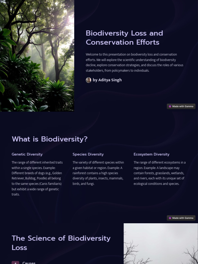 Biodiversity Loss and Conservation Efforts | PDF | Biodiversity ...