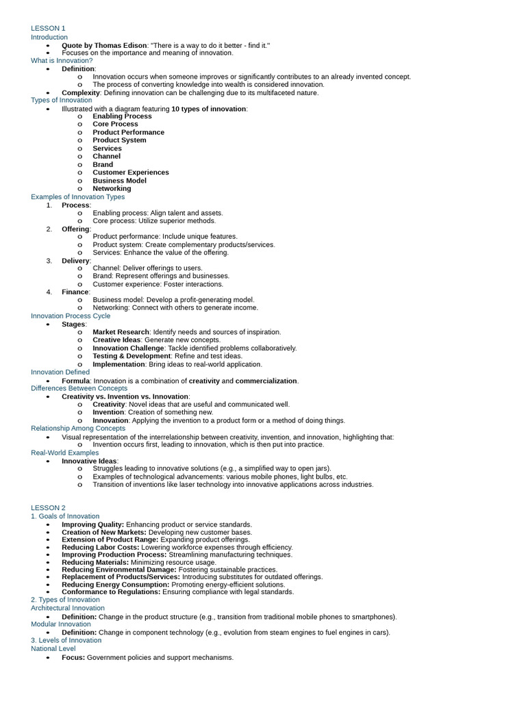 Understanding Innovation and Creativity | PDF | Creativity | Innovation