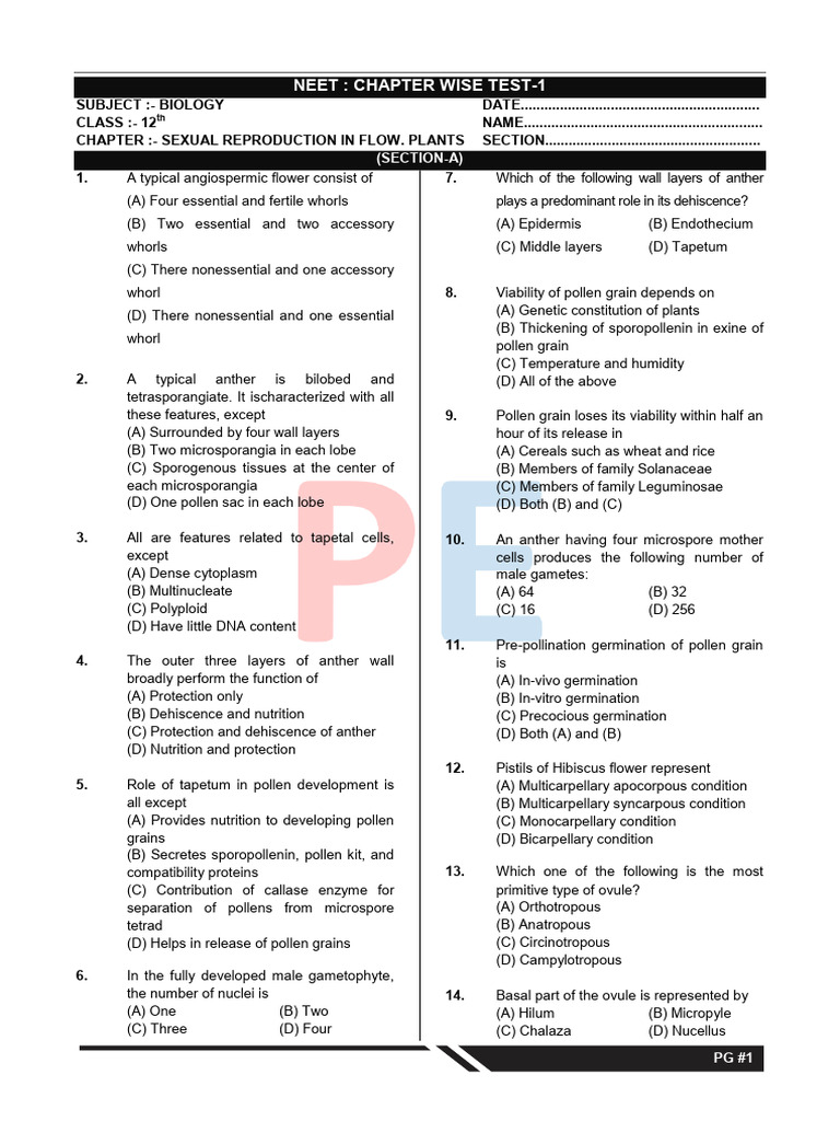 Sexual Reproduction in Flowering Plants | PDF | Seed | Pollen