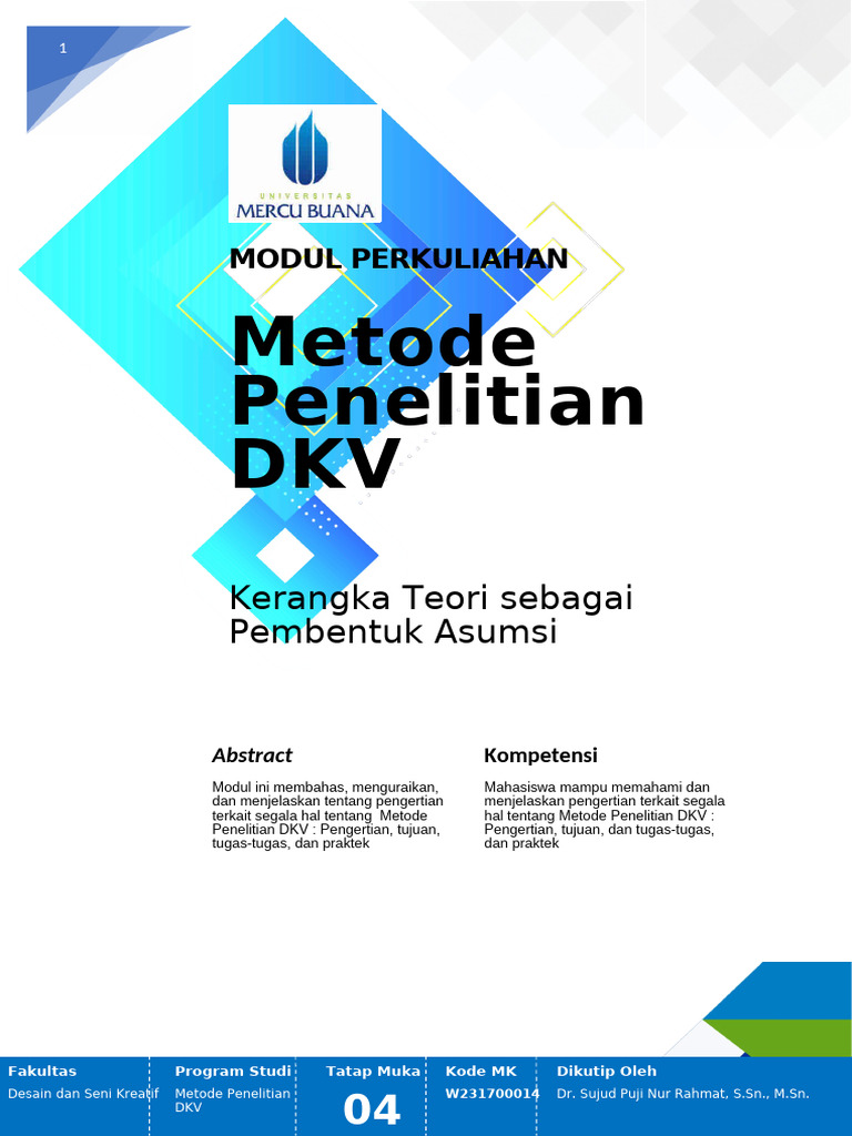 Metode Penelitian DKV (Kerangka Teori Sebagai Pembentuk Asumsi) - Dr. Sujud Puji Nur Rahmat, S ...