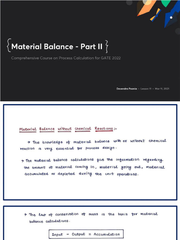 Material Balance Part II With Anno | PDF