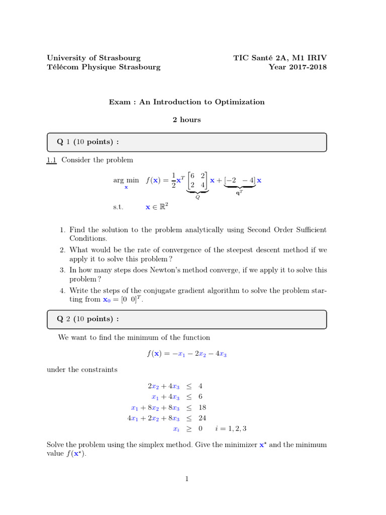 Exam 2017-2018 | PDF