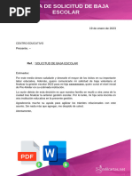 Carta de Solicitud de Baja Escolar GENERAL | PDF