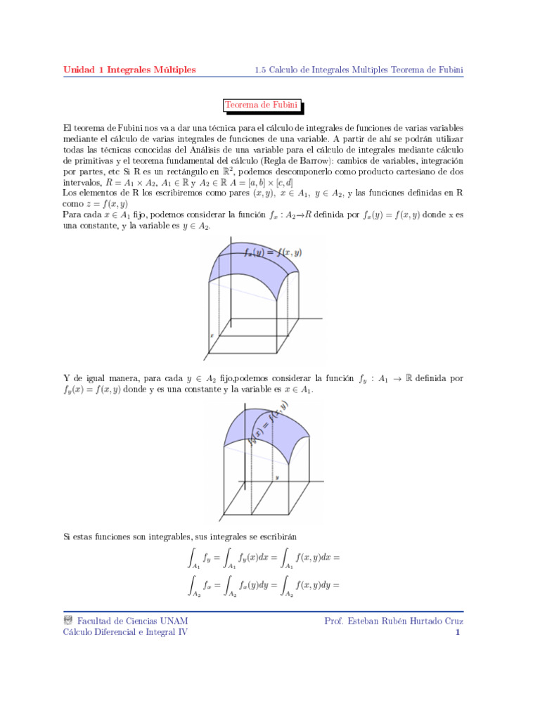 Fubini 2015 | PDF | Integral | Análisis matemático
