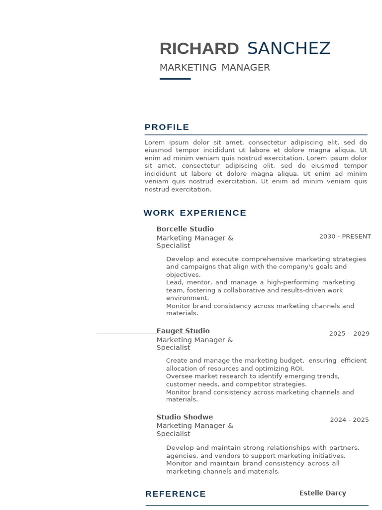 Blue Simple Professional CV Resume | PDF