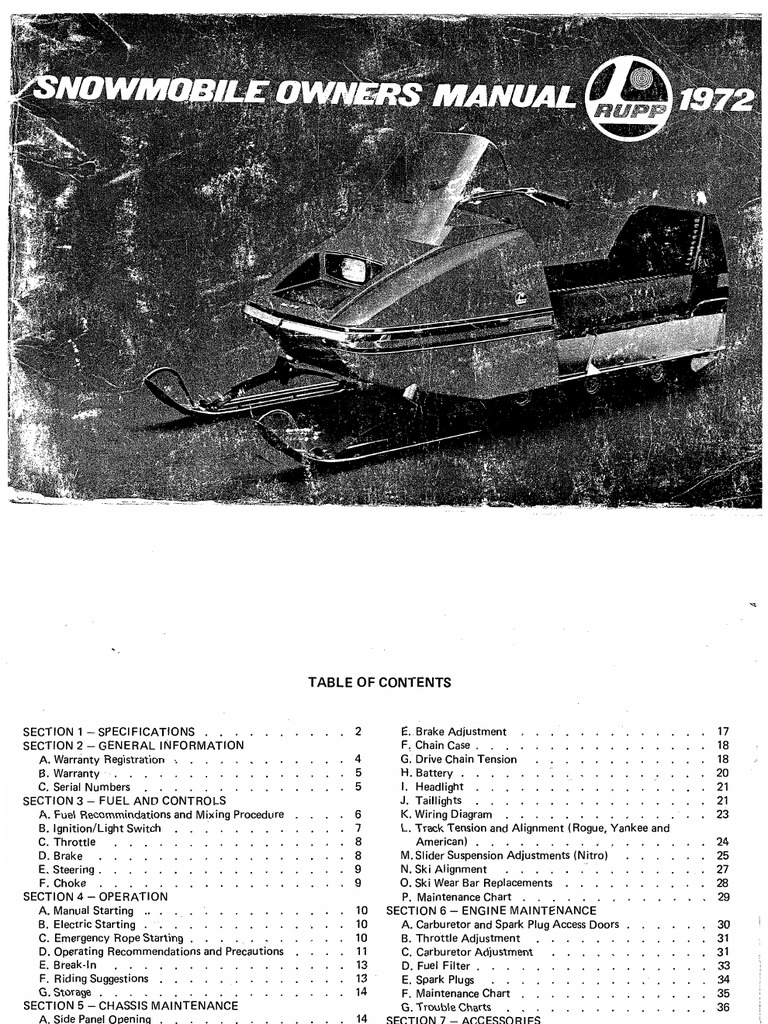 1972 Rupp Owners | PDF