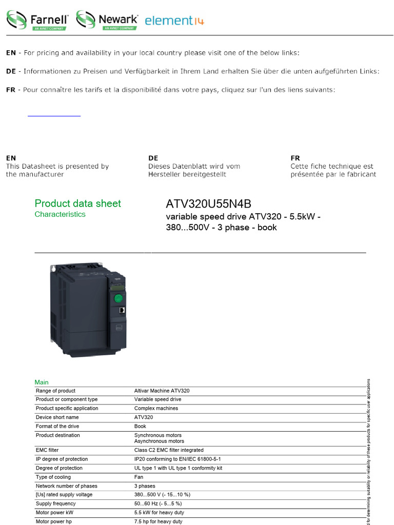 ATV320U55N4B | PDF | Relay | Electric Motor