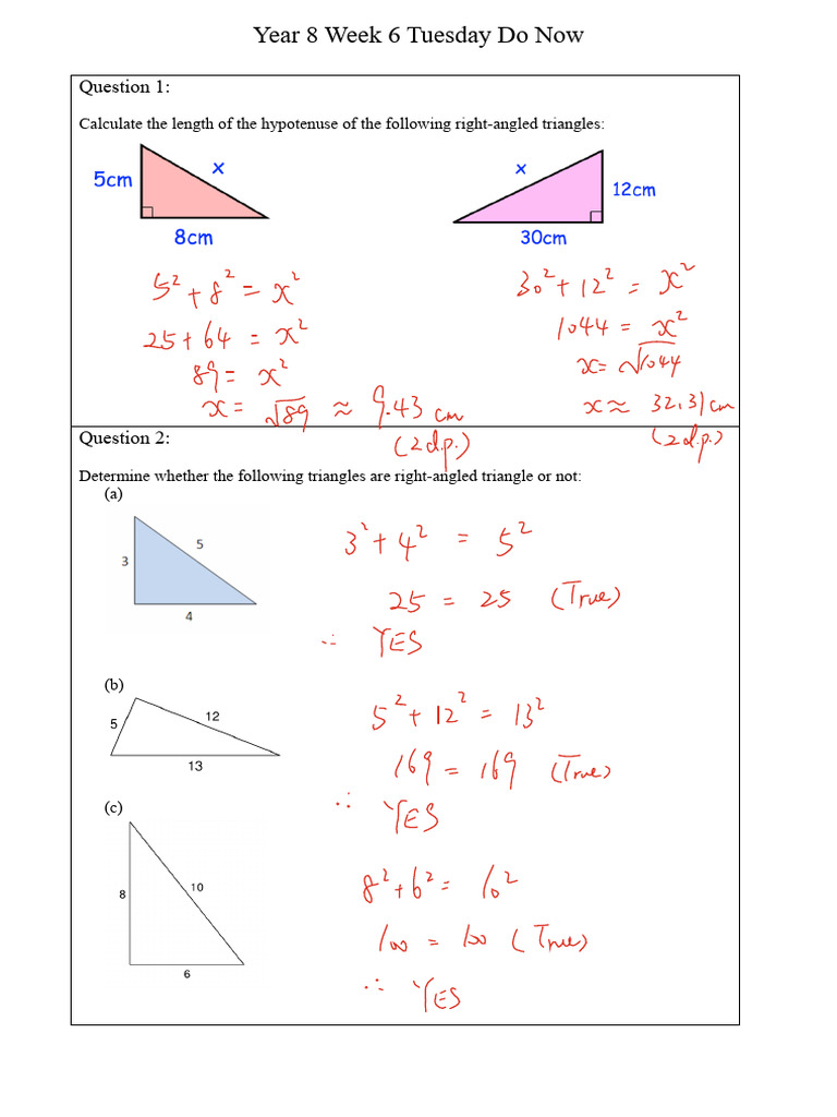 Year 8 Week 6 Tuesday Do NOW | PDF