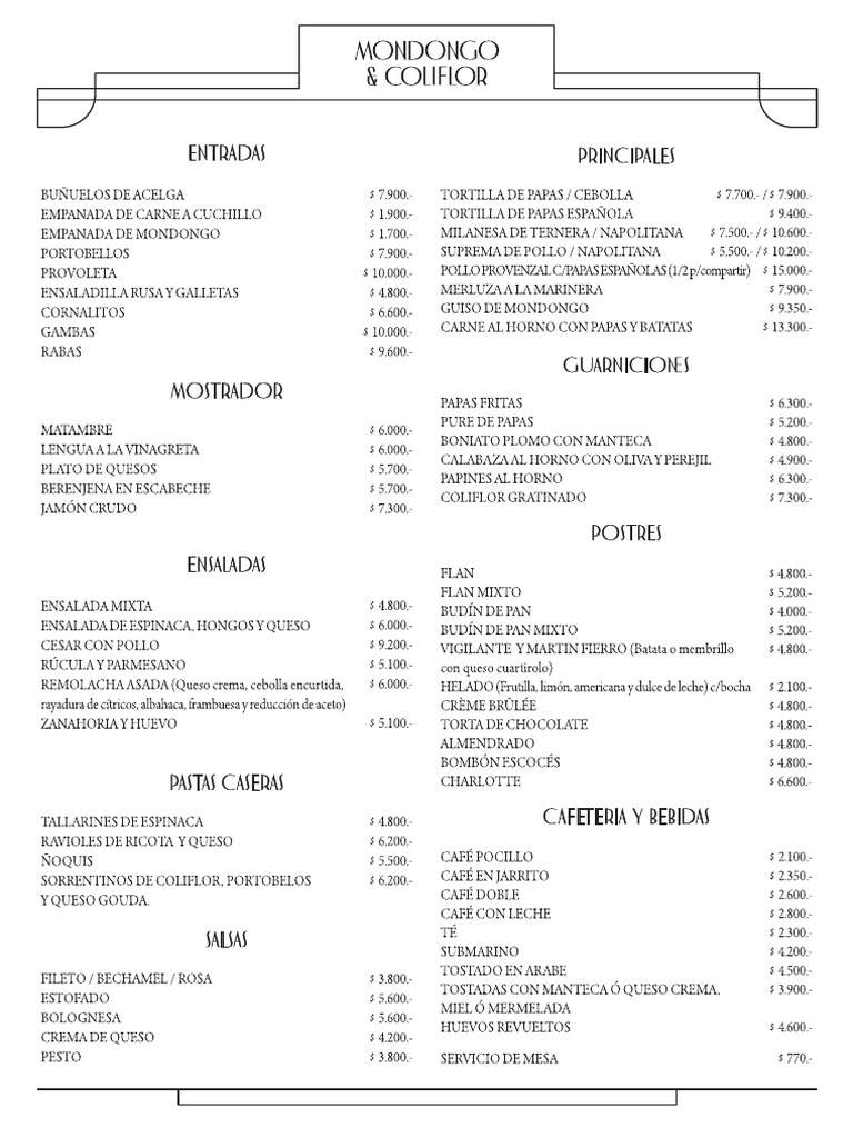 Menu Mondongo Coliflor 11may2024 | PDF