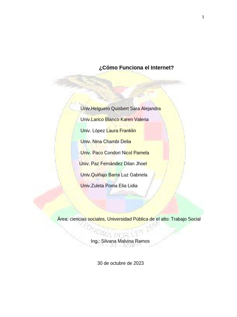 Informe Sobre Internet | PDF | Protocolos de internet | Internet