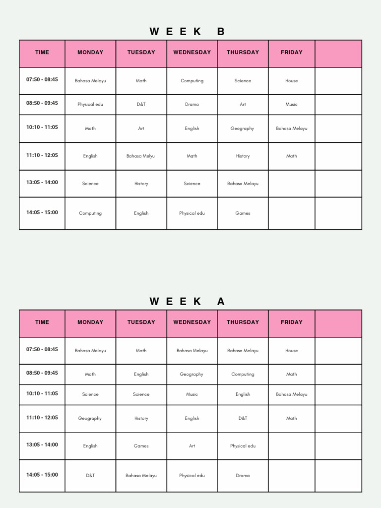 Colorful Fun Class Timetable | PDF