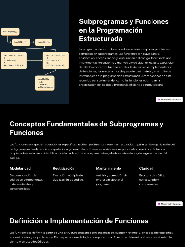 Subprogramas y Funciones en La Programacion Estructurada | PDF | Programación de computadoras ...