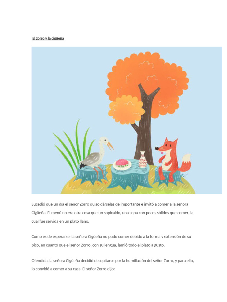 El Zorro y La Cigueña | PDF