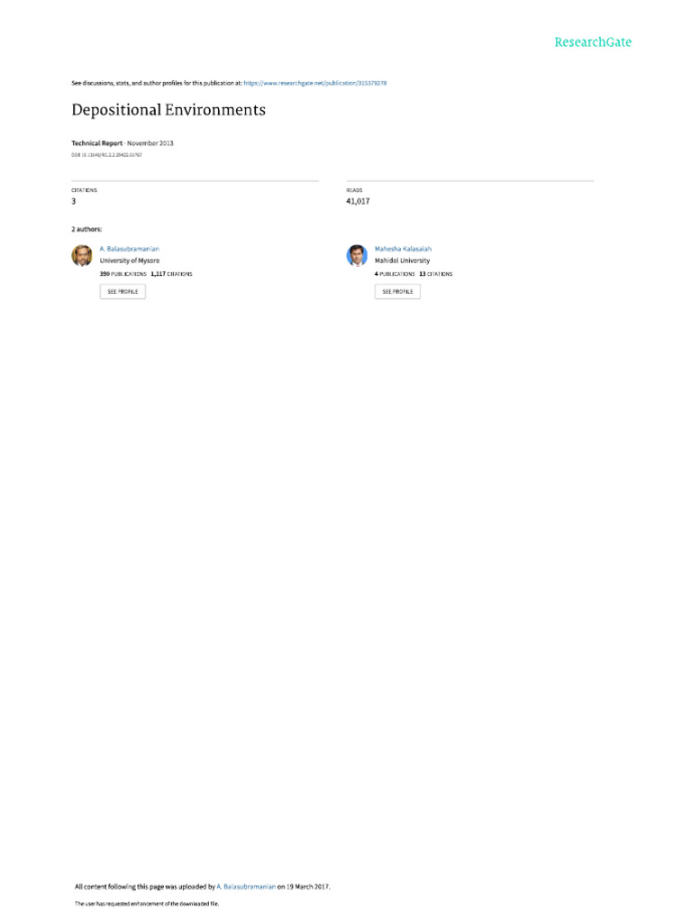 Depositional Environments | PDF