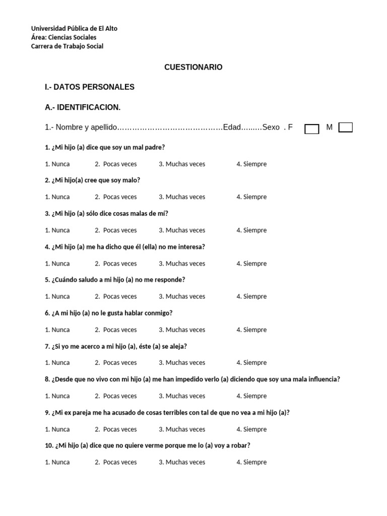 CUESTIONARIO DE TALLER DE INVESTIGACION(1) | PDF