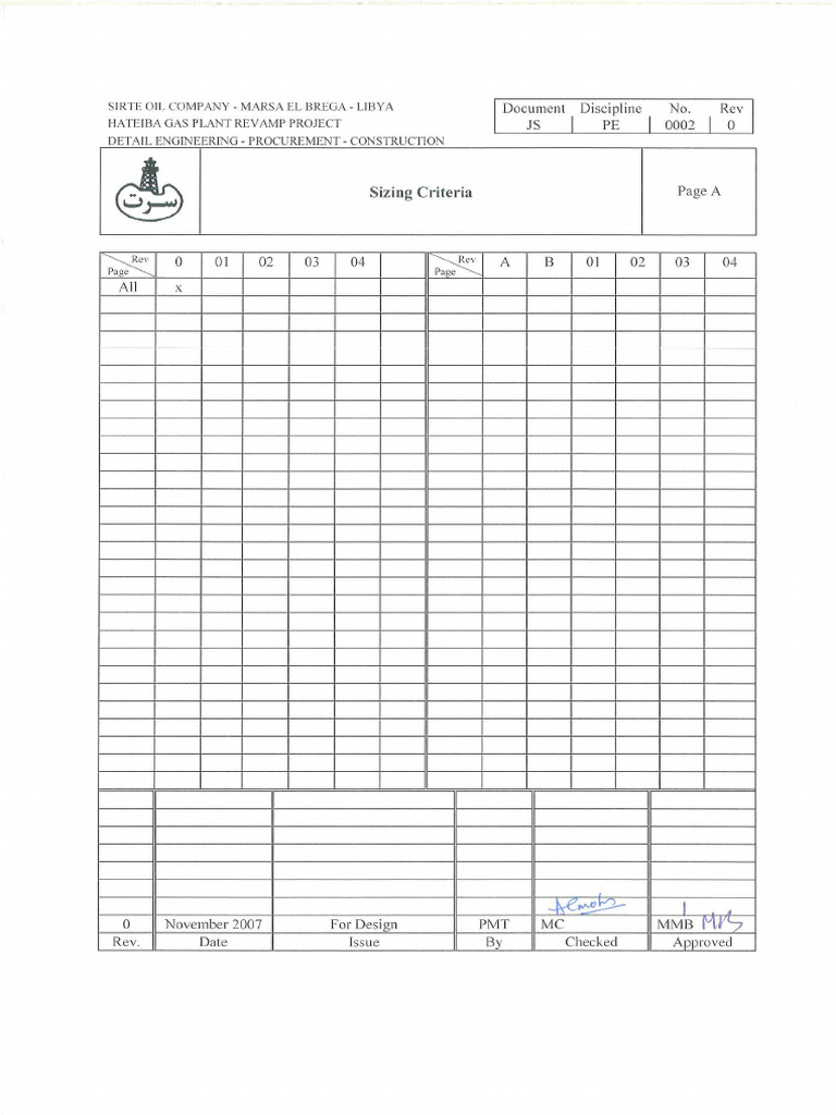 PE-0002 Sizing Criteria | PDF