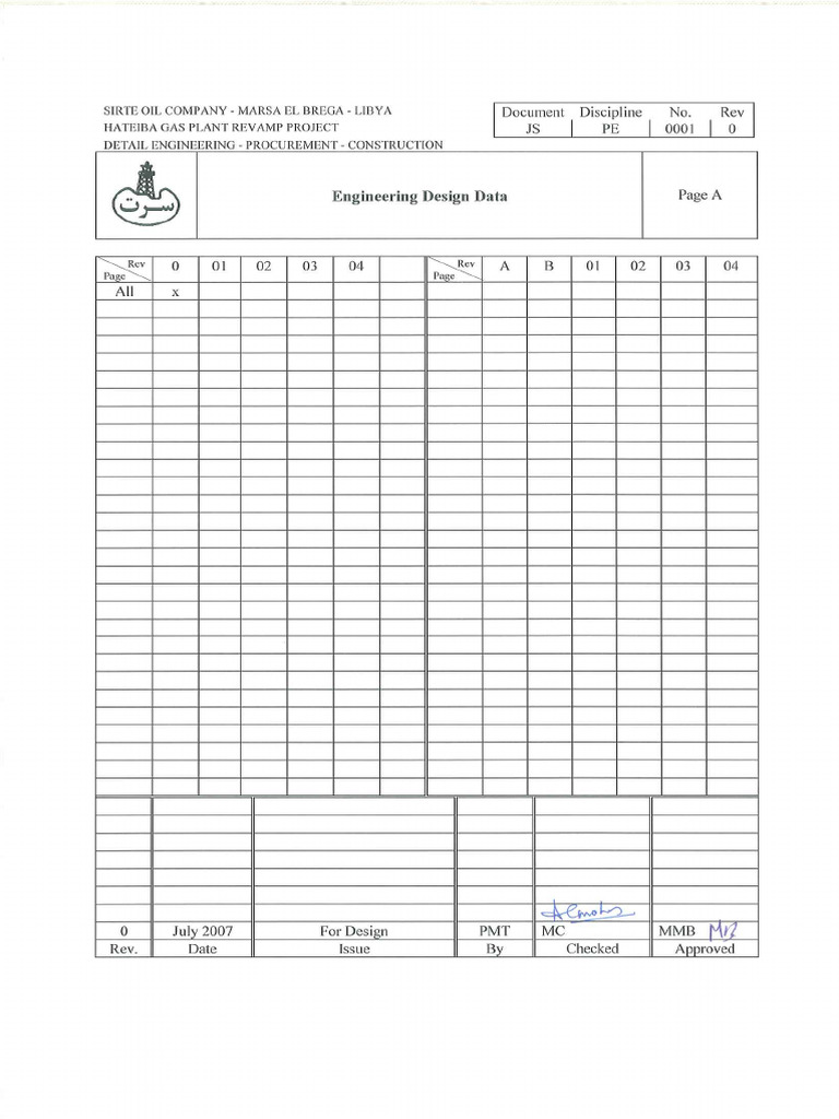 PE-0001 Engineering Design Data | PDF