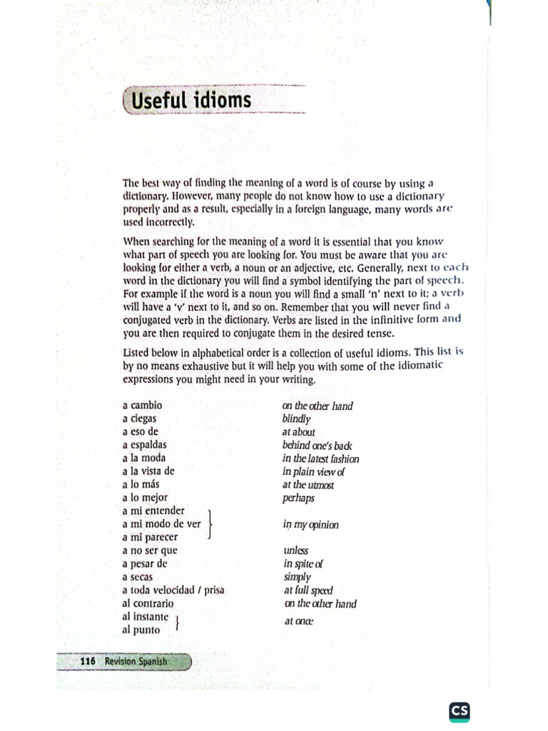 Useful Spanish Idiom Expressions | PDF