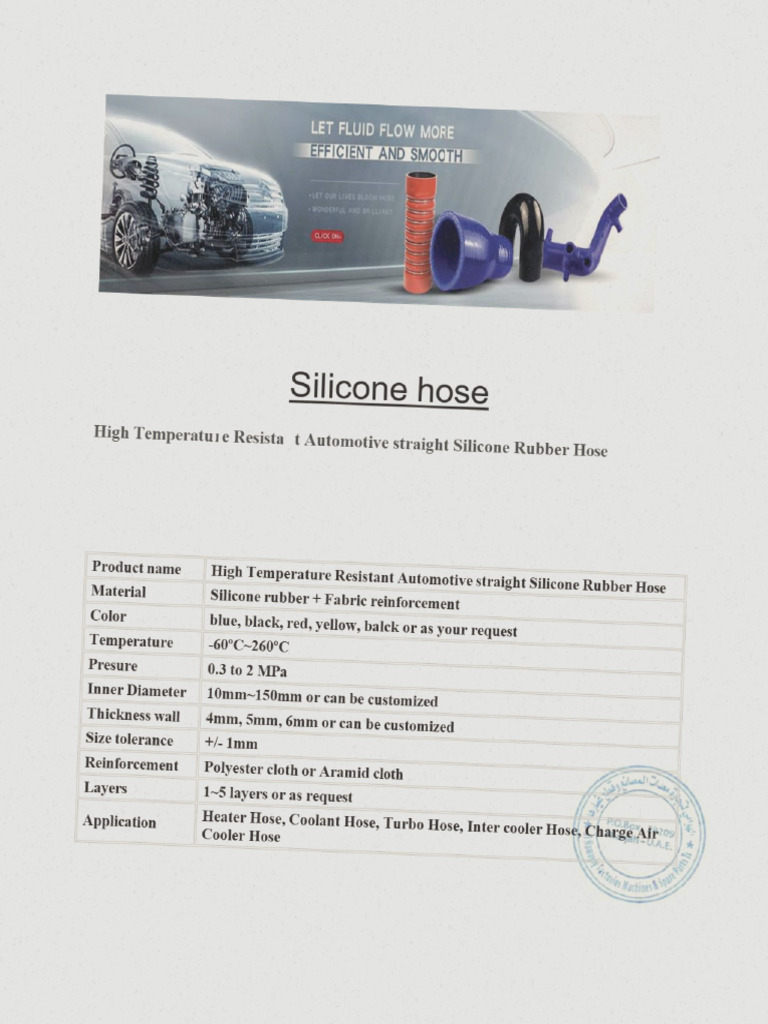 Silicone Hose - DATASHEET N A N - Scan | PDF