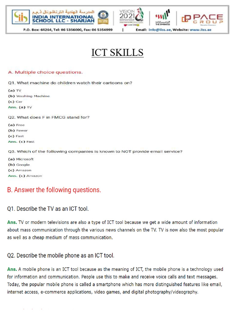 Ict Skills Grade 9 | PDF