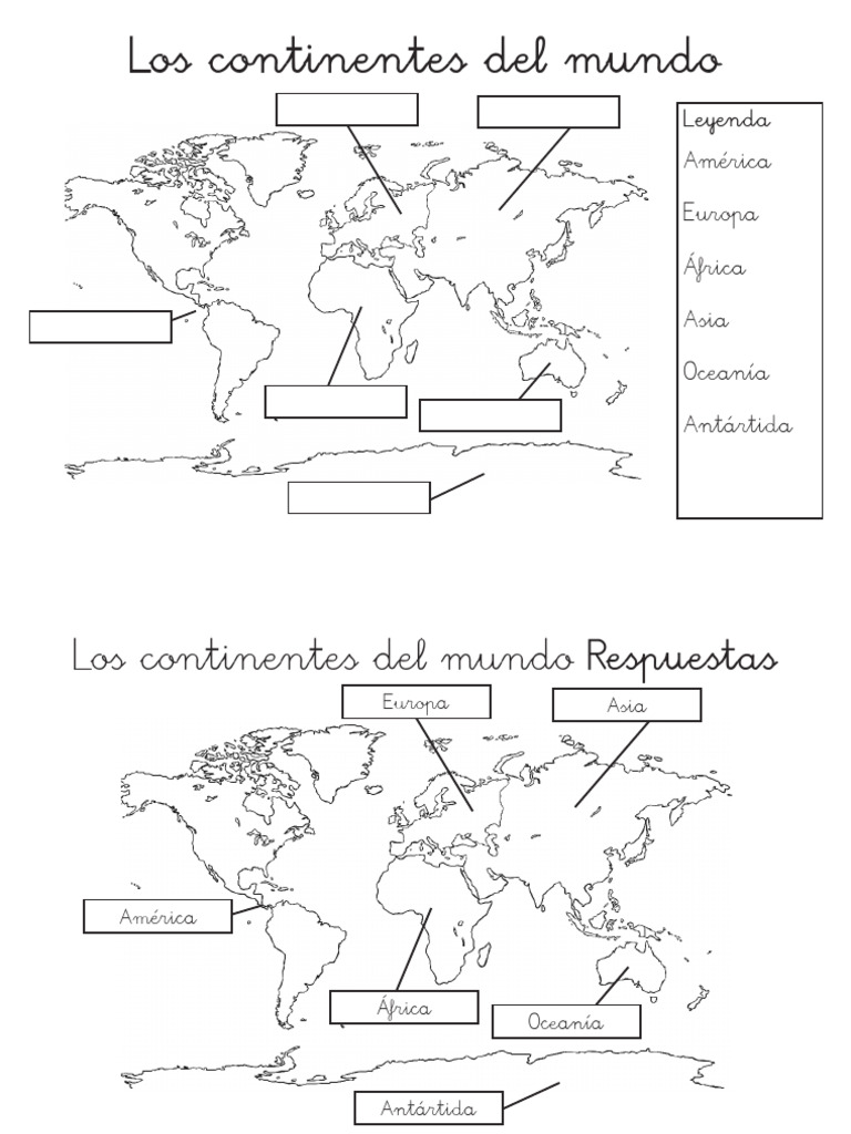 Es T G 273 Los Continentes Del Mundo Ficha de Actividad | PDF