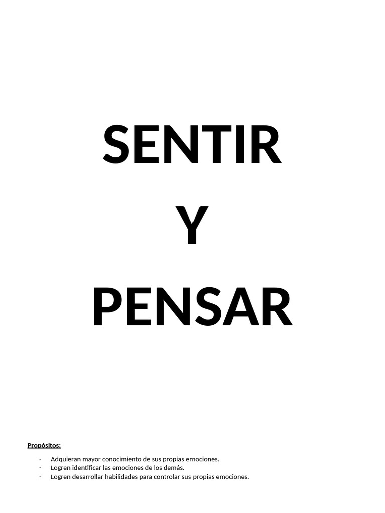 Sentir y Pensar | PDF