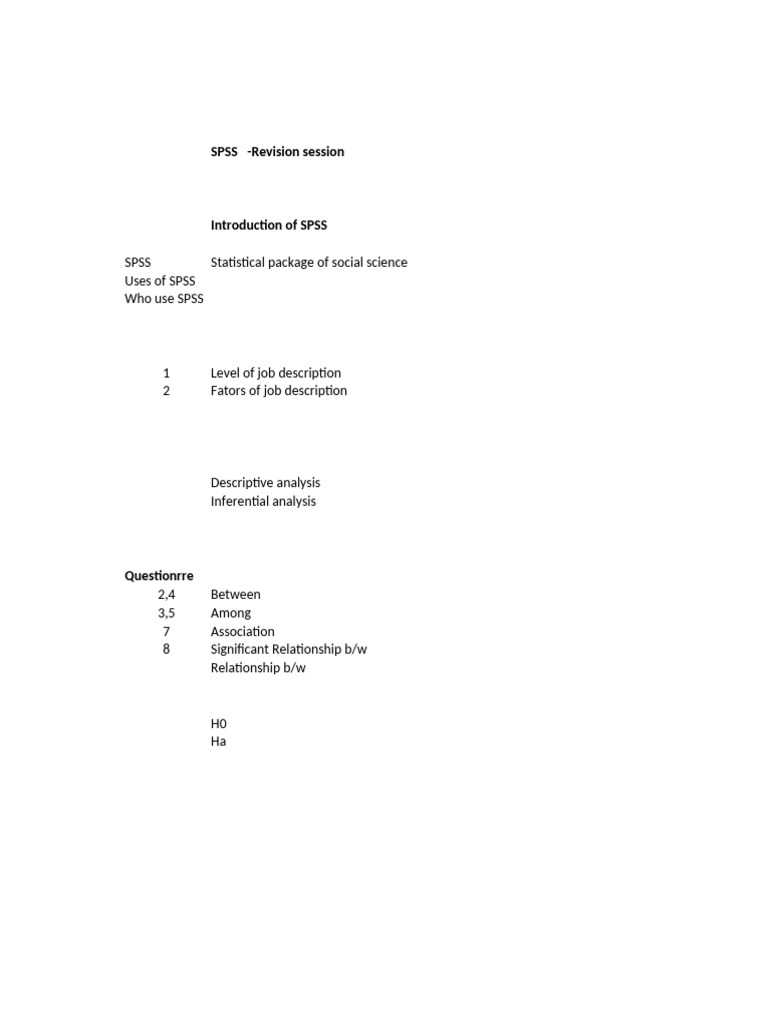 SPSS - Keywords & Viva Ques | PDF