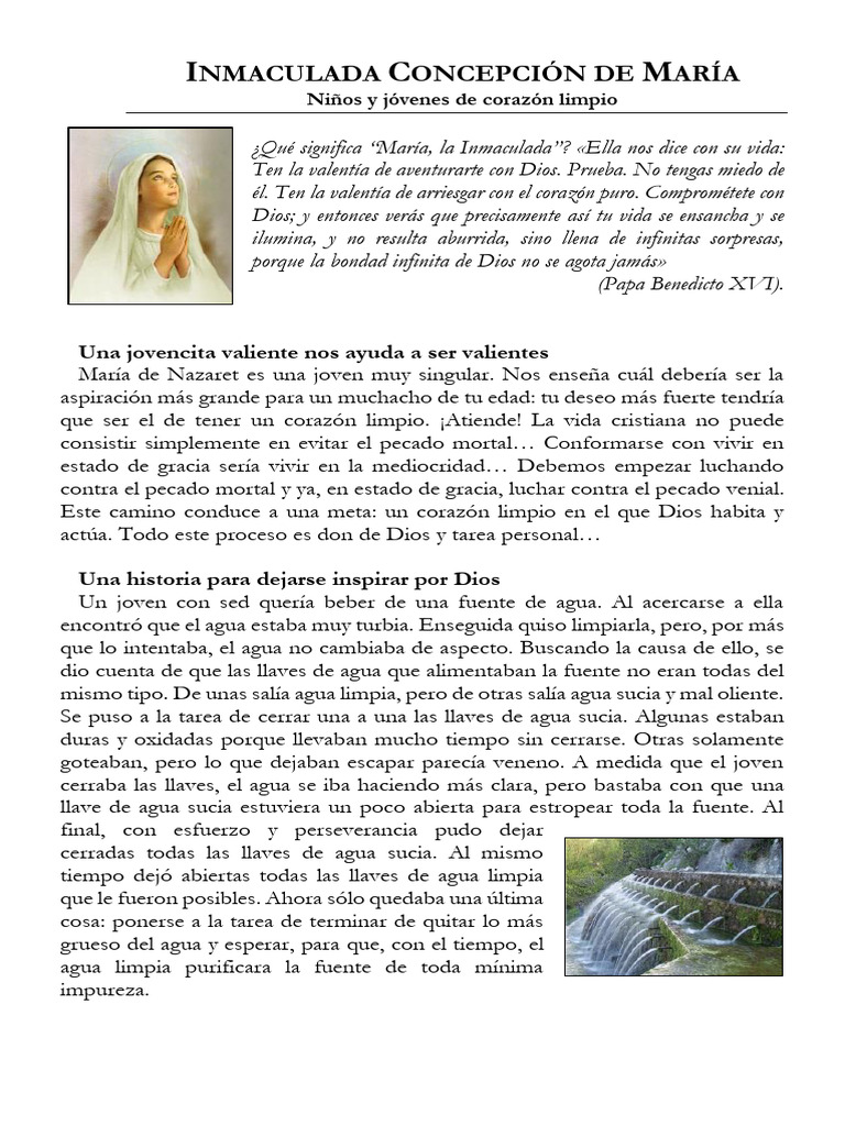 FICHA - Inmaculada Concepción de María | PDF | Oración | María, madre de Jesús