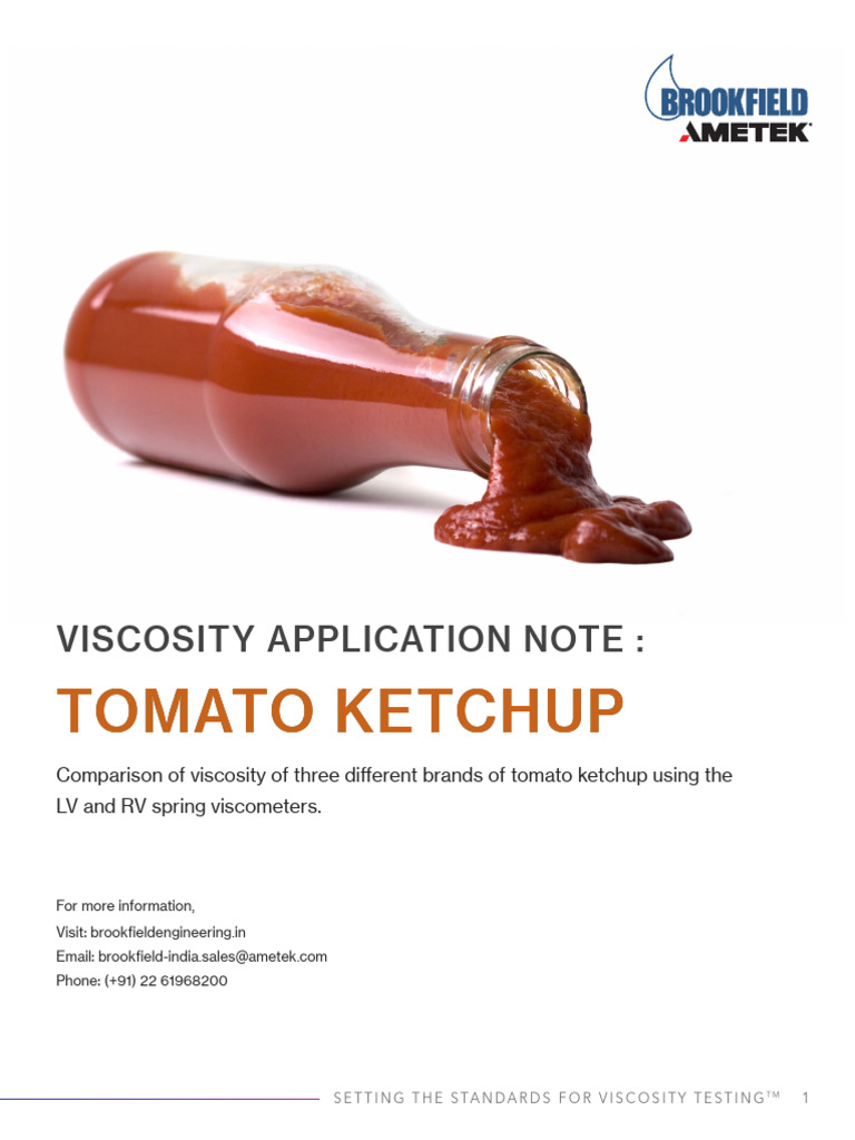 Application Note Tomato Ketchup - Updated | PDF | Ketchup | Continuum Mechanics