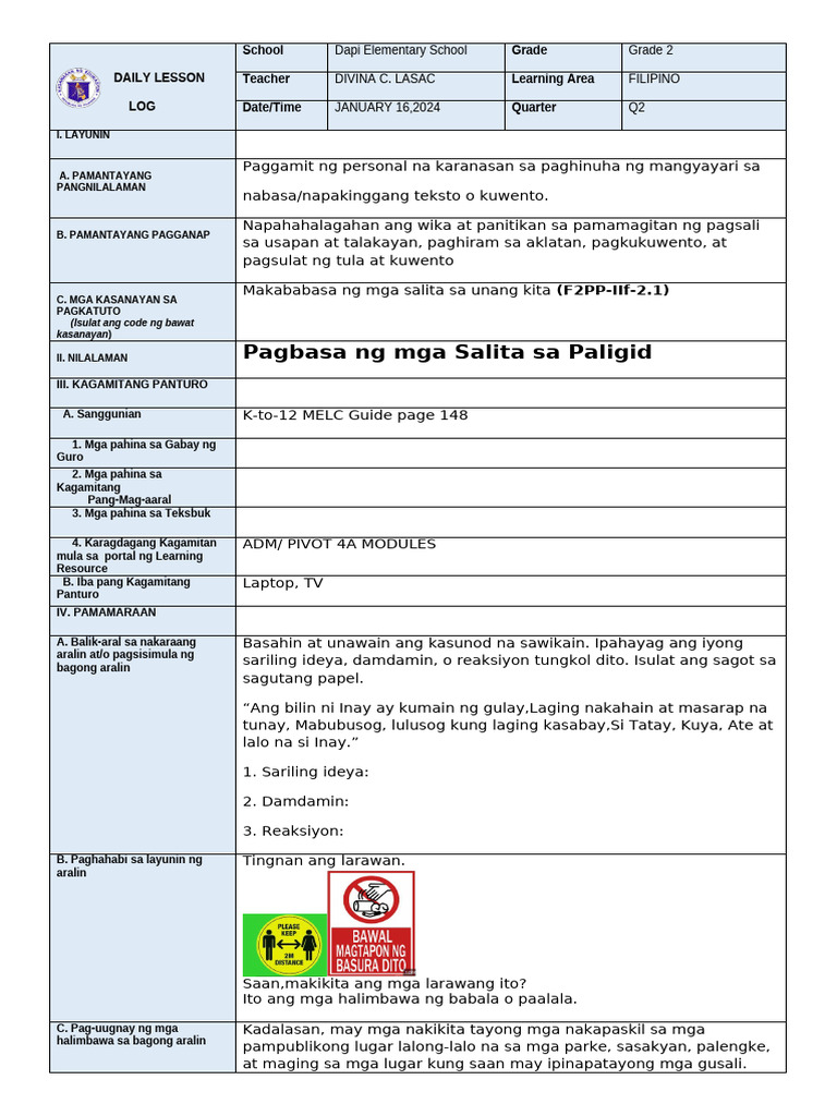 Q2-Filipino Dlp-Week 7 | PDF