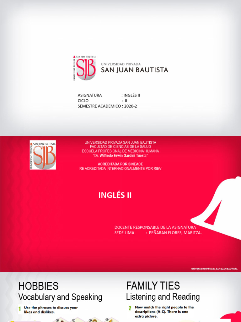 Lesson 2 (Ingles II) UPSJB | PDF