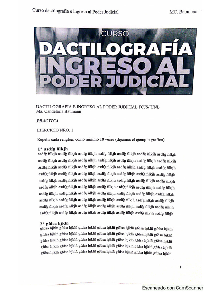 Guia Ejercicios Prácticos Dactilografia | PDF
