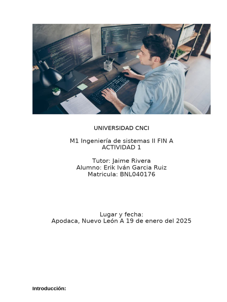 M1 Ingenieria de Sistemas II FIN ACT 1 | PDF | Benchmarking | Business