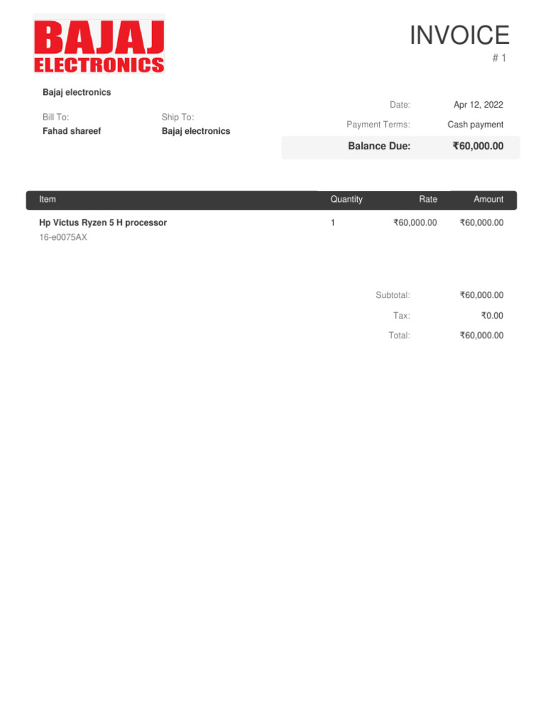 Invoice 1 | PDF