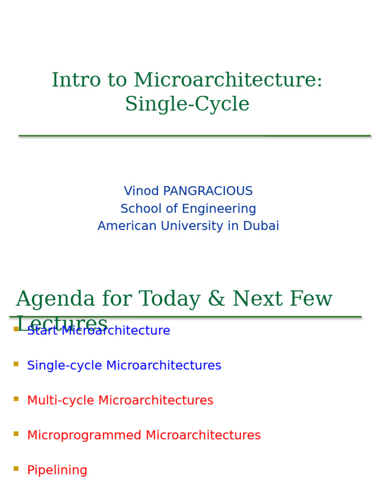 03.EECE345 Computer Architecture ISA Design 02 | PDF | Central Processing Unit | Computer Hardware