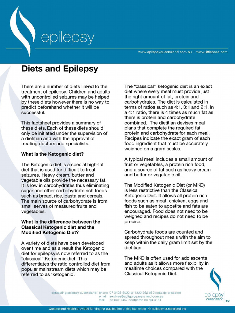 Diets Epilepsy Factsheet | PDF