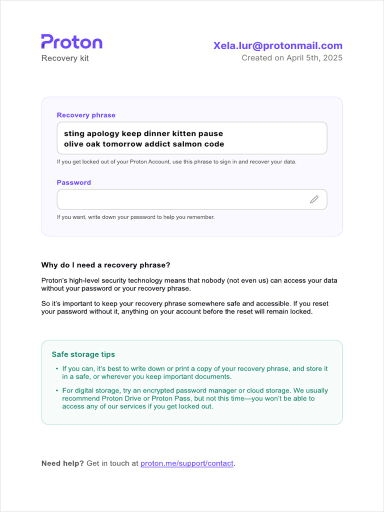 Proton Recovery Kit | PDF